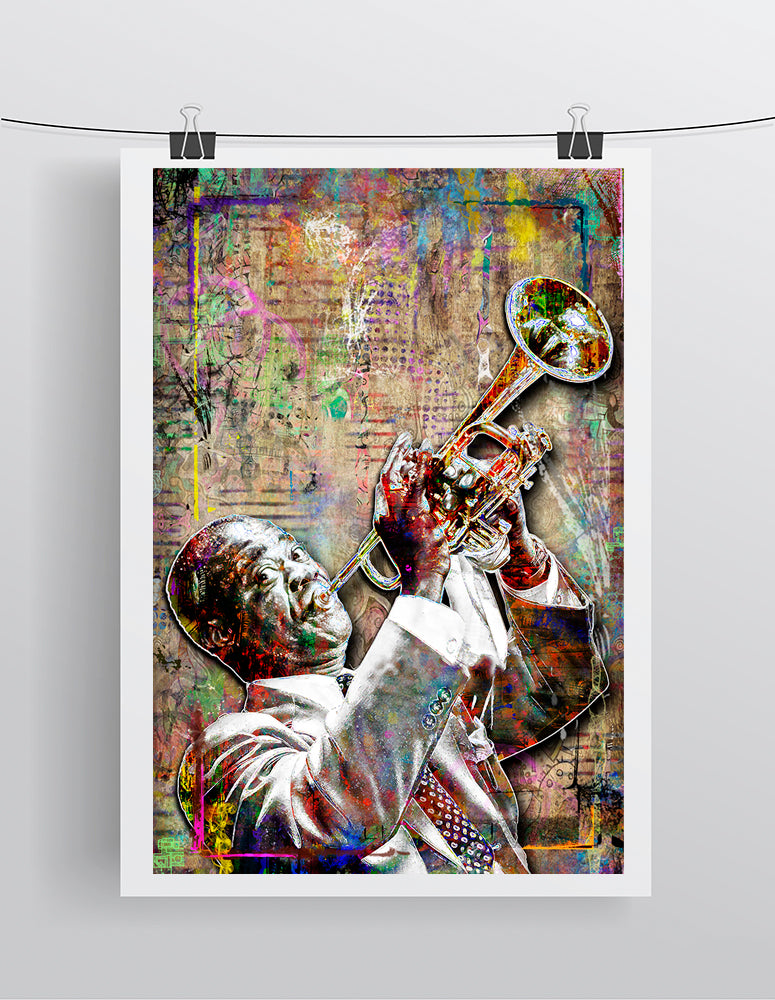 Louis Armstrong Poster, Louis Armstrong Gift, Louis Armstrong Tribute ...