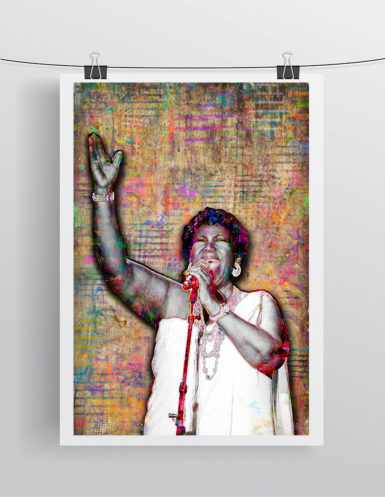 Aretha Franklin Queen of Soul Poster, Aretha Franklin Tribute Fine Art ...