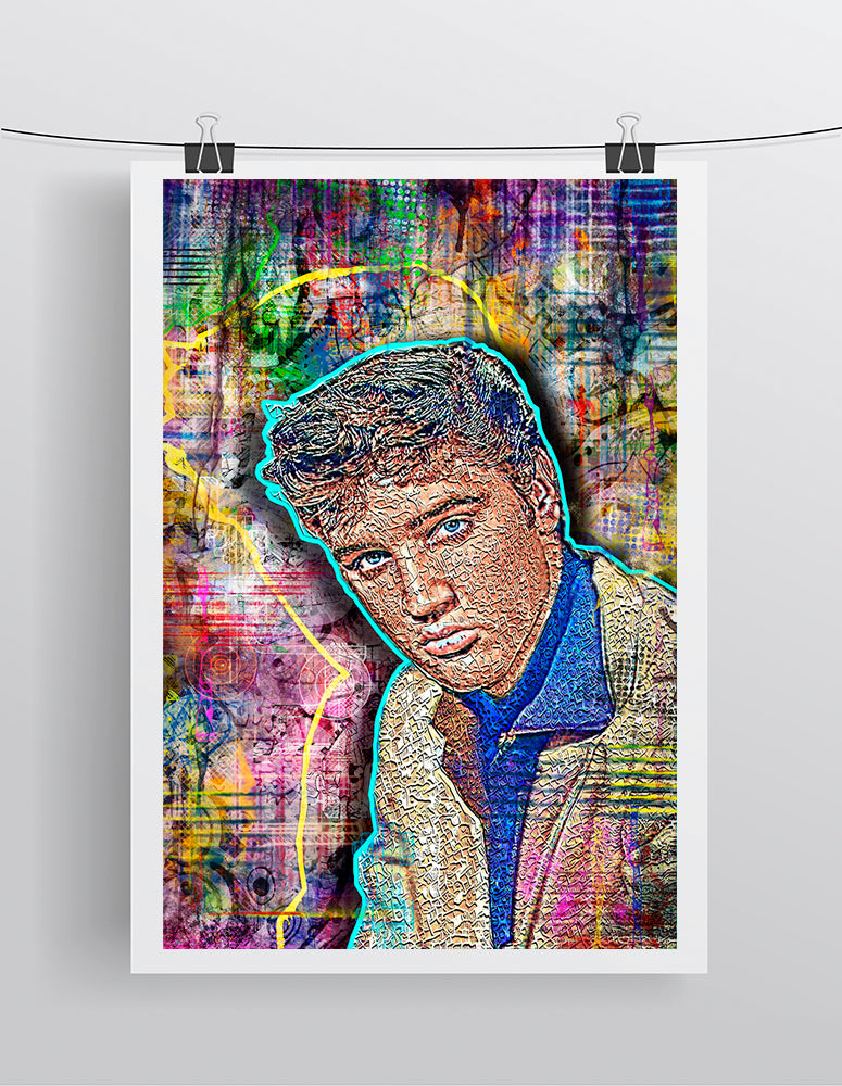 Elvis Presley Poster, Elvis Pop Art Portrait Tribute Fine Art – McQDesign