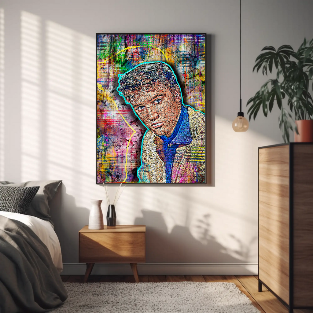 Elvis Presley Poster, Elvis Pop Art Portrait Tribute Fine Art – McQDesign