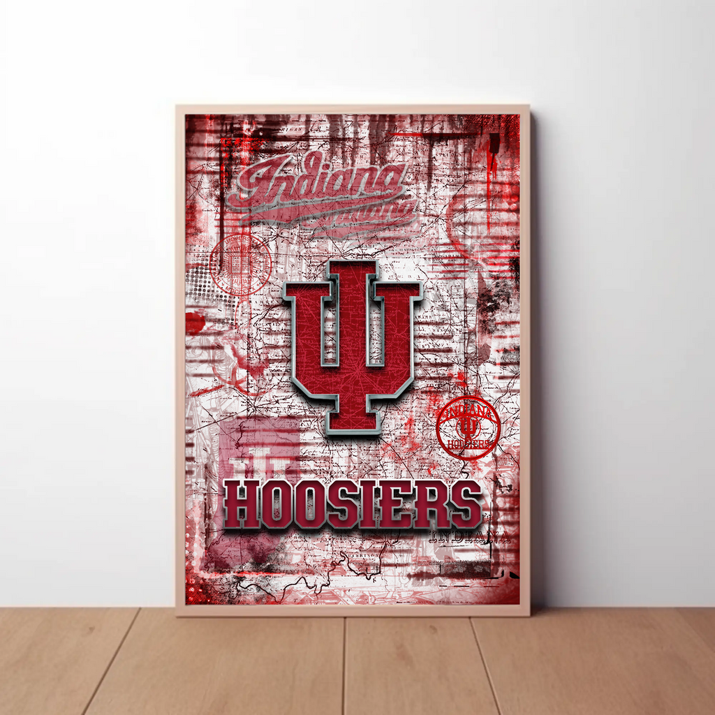 Indiana University Hoosiers Poster, IU Hoosiers Print, Hoosiers Pictur ...