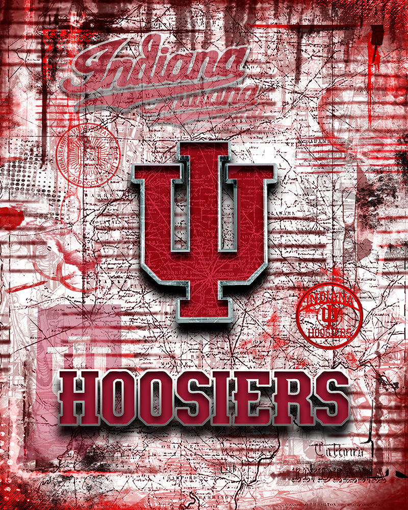 Indiana University Hoosiers Poster, IU Hoosiers Print, Hoosiers Pictur ...