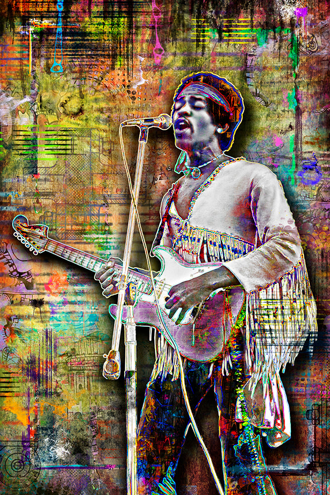 Jimi Hendrix Poster, Jimi Hendrix Woodstock Tribute Fine Art – McQDesign
