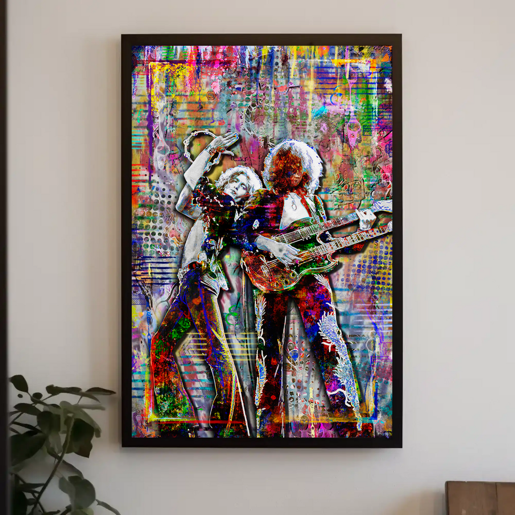 Led Zeppelin Poster, Led Zeppelin Robert Plant & Jimmy Page Pop Art Tr ...