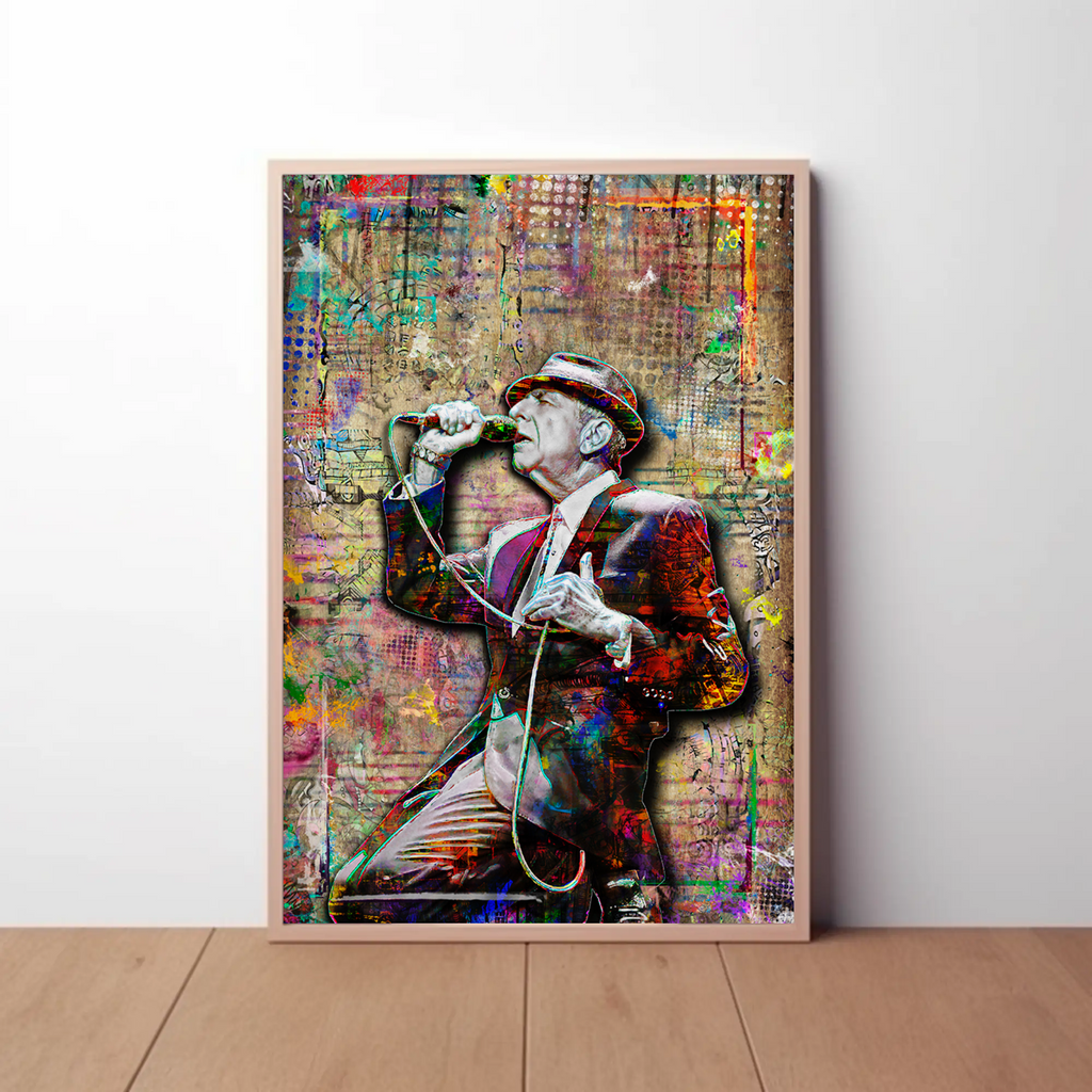 Leonard Cohen Poster, Leonard Cohen Tribute Fine Art – McQDesign