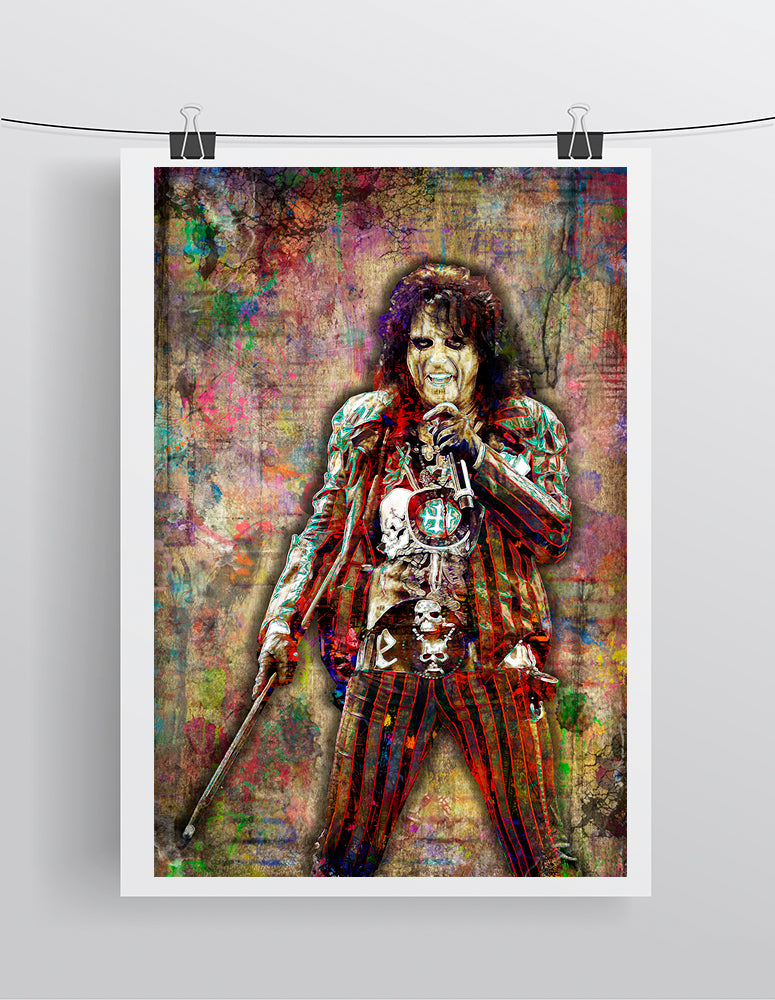 Alice Cooper Poster, Alice Cooper Band Portrait Gift, Alice Cooper Col ...
