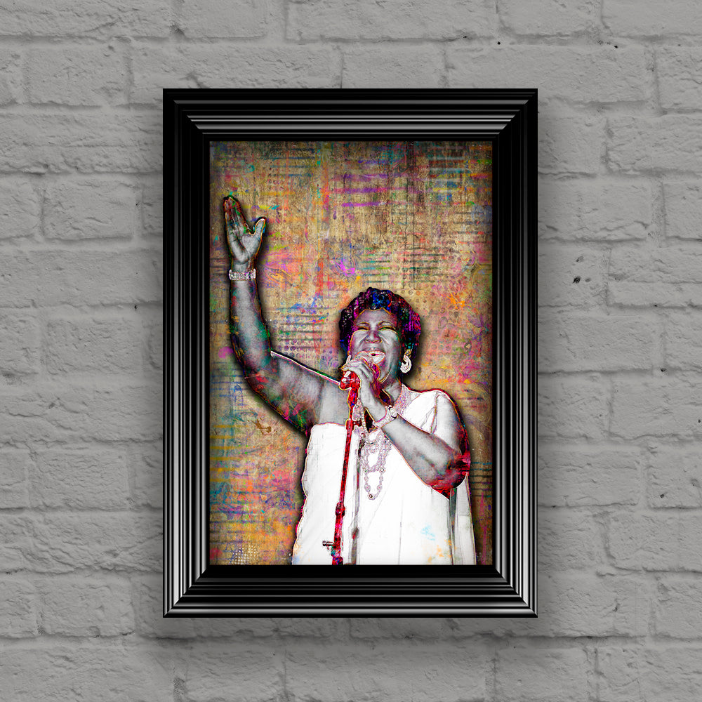 Aretha Franklin Queen of Soul Poster, Aretha Franklin Tribute Fine Art ...