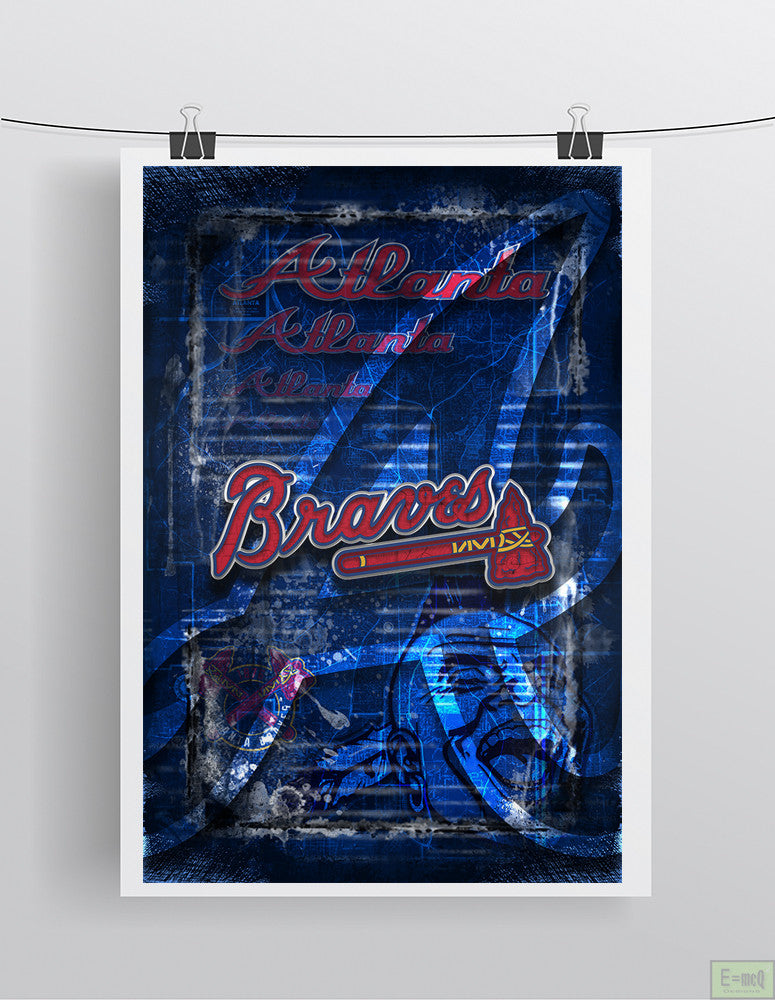 Atlanta Braves Baseball Poster, Braves Print, ATL Braves Gift, Braves ...
