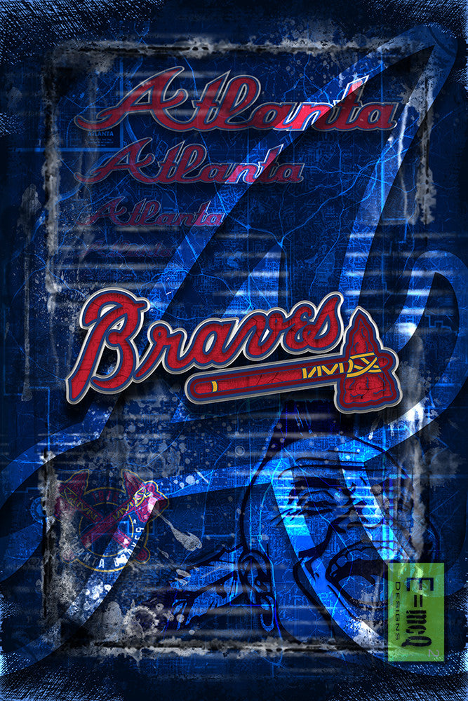 Atlanta Braves Baseball Poster, Braves Print, ATL Braves Gift, Braves ...