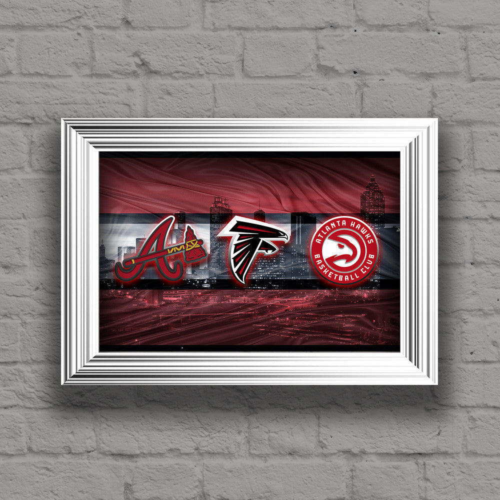 Atlanta Sports Teams Poster, Atlanta Sports Print, Atlanta Falcons, At ...