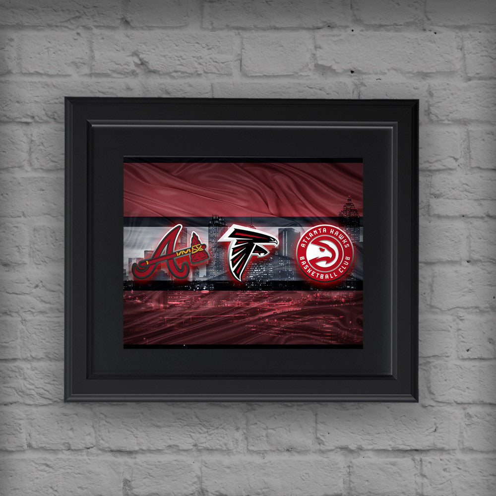Atlanta Sports Teams Poster, Atlanta Sports Print, Atlanta Falcons, At ...
