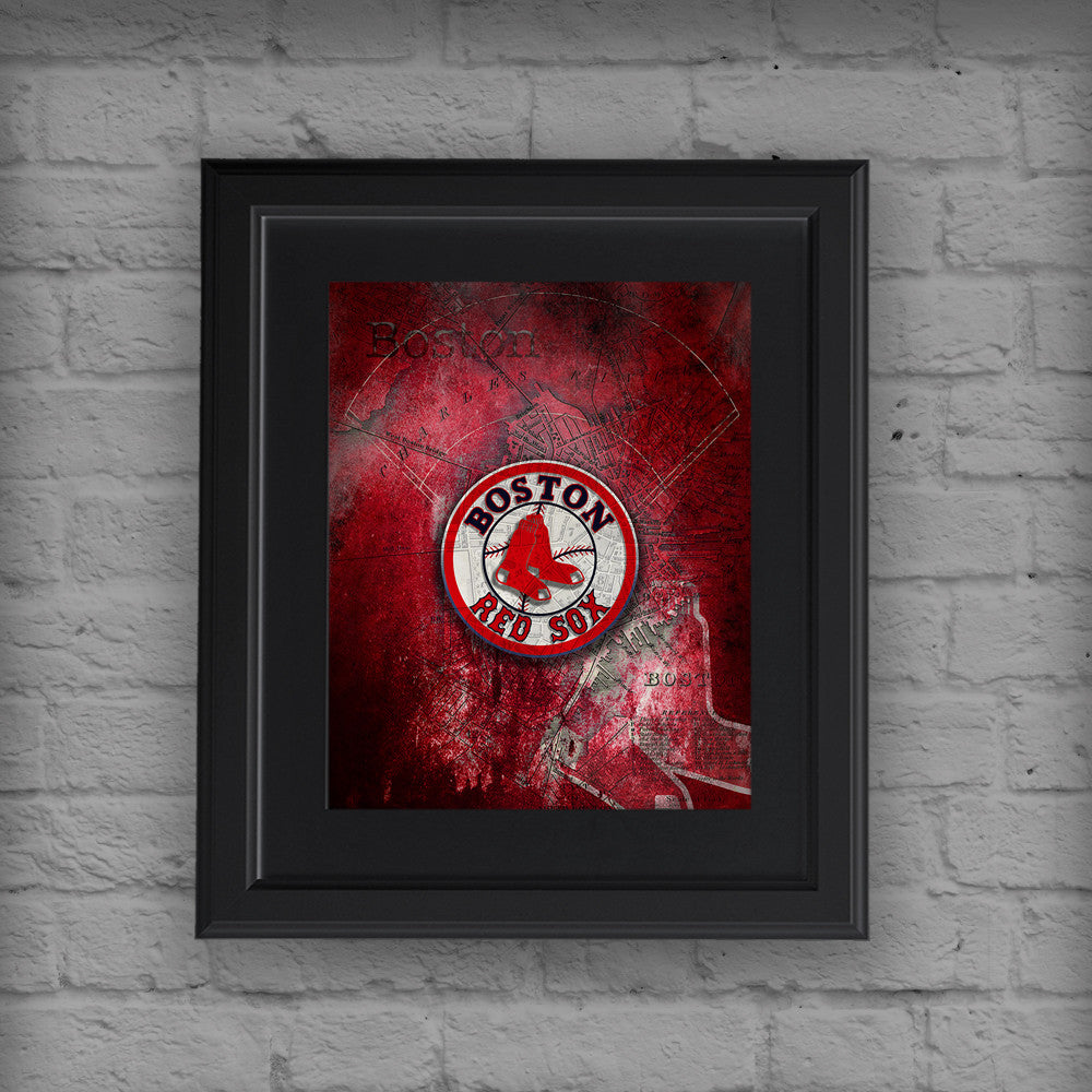 Boston Red Sox Poster, Red Sox Artwork Boston Gift, Red Sox Layered Ma ...