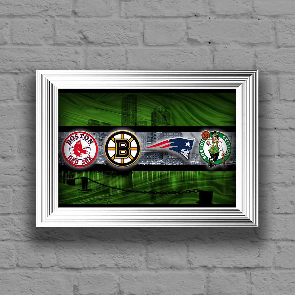 Boston Sports Teams Poster, Boston Celtics, New England Patriots, Bost ...