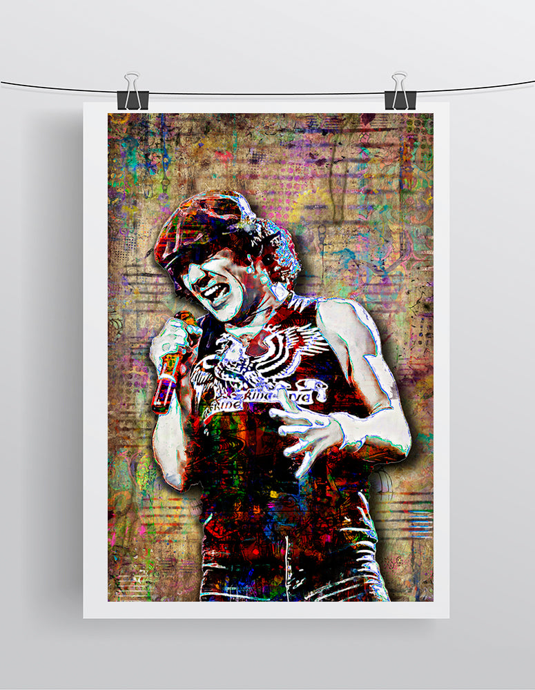 Brian Johnson Poster, AC/DC Brian Johnson Gift, AC/DC Tribute Fine Art ...