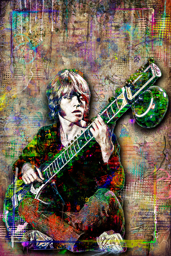 Brian Jones of The Rolling Stones Poster, Brian Jones Tribute Fine Art ...