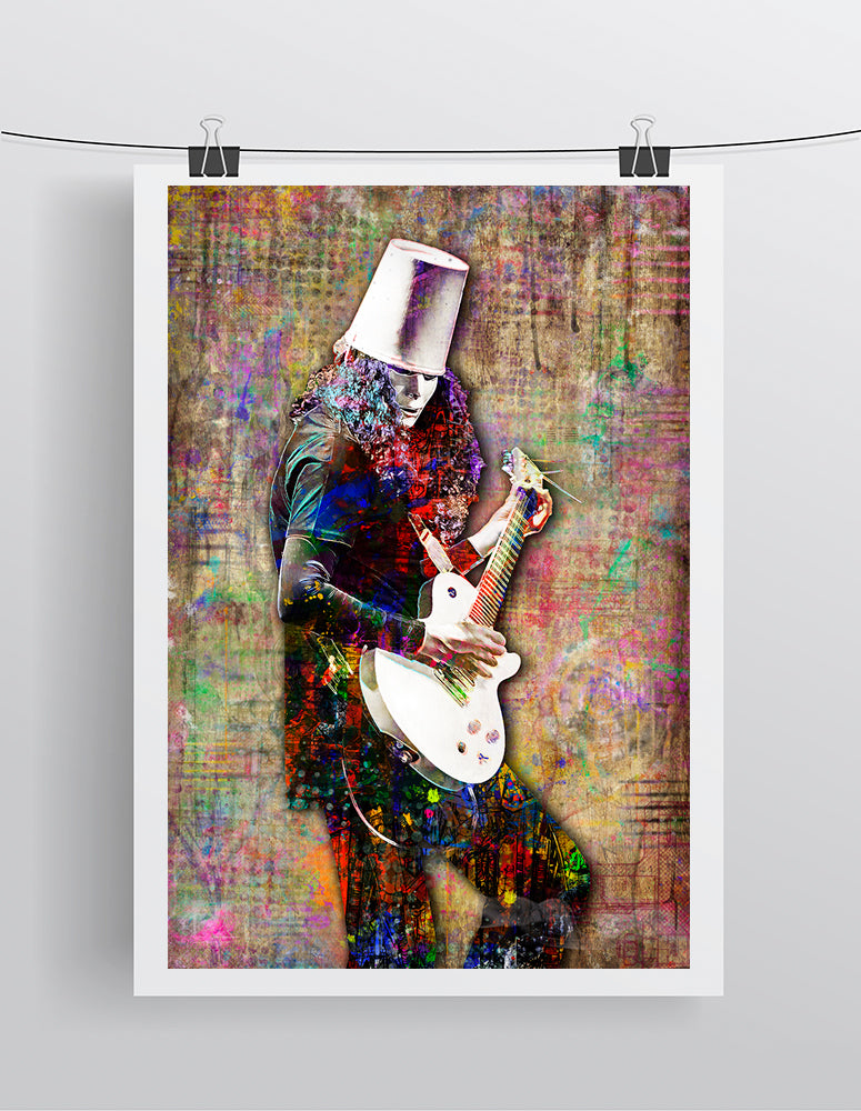 Buckethead Poster, Buckethead Gift, Buckethead Tribute Fine Art – McQDesign