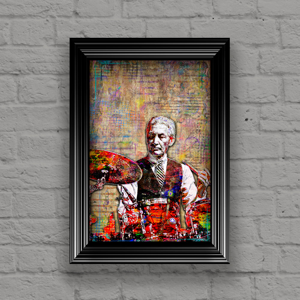 Charlie Watts Poster, Rolling Stones Gift, Charlie Watts Tribute Fine ...