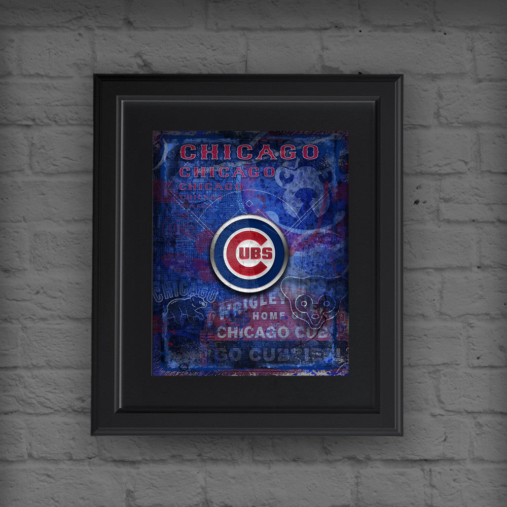 Chicago Cubs Poster, Cubs Artwork Cubs Gift, Chicago Cubs Layered Man ...
