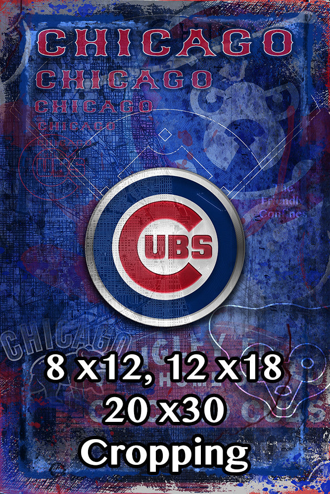 Chicago Cubs Poster, Cubs Artwork Cubs Gift, Chicago Cubs Layered Man ...