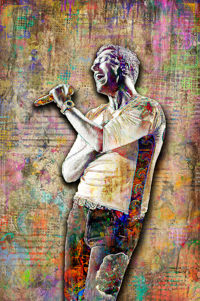 Chris Martin of Coldplay Poster, Coldplay Tribute Fine Art – McQDesign