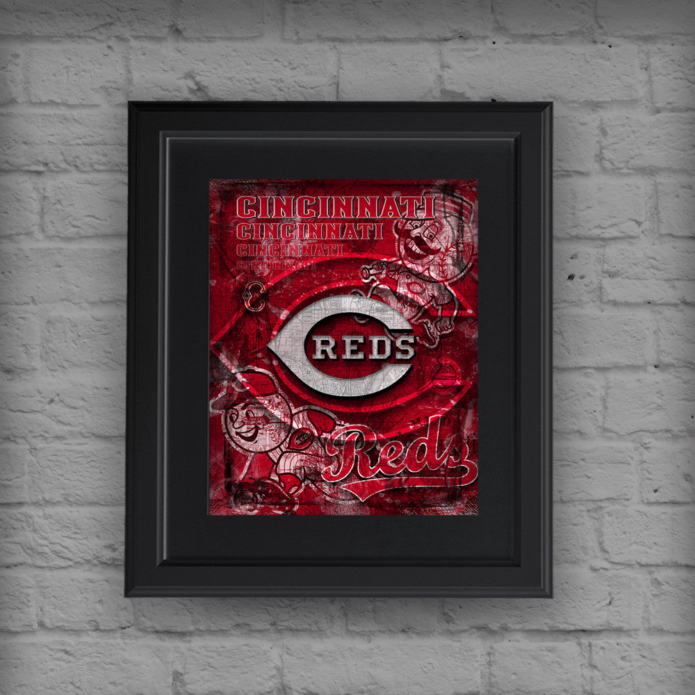 Cincinnati Reds Poster, Cincinnati Reds Artwork Gift, Cincinnati Reds ...
