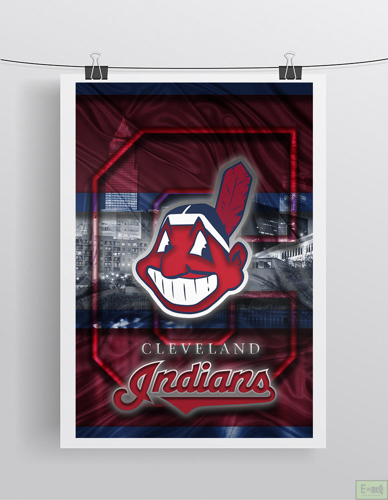 Cleveland Indians Poster, Cleveland Indians Artwork Gift, Indians In F ...