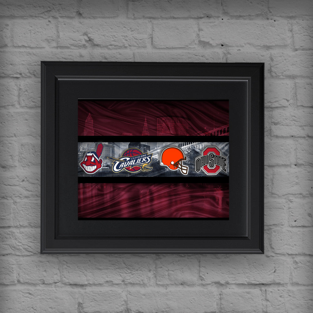 Ohio Sports Teams Poster, Ohio State, Cleveland CAVALIERS, Cleveland I ...