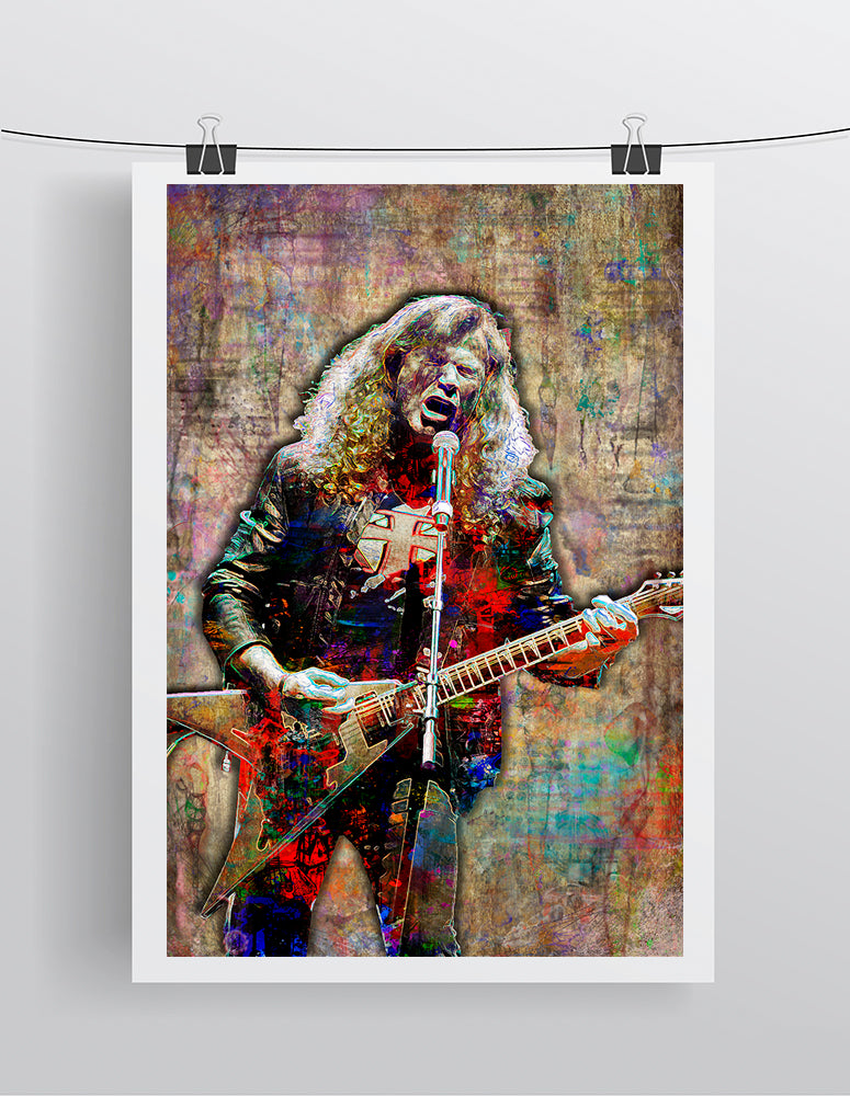 Dave Mustaine Poster, Dave Mustaine of Megadeth Portrait Gift, Megadet ...