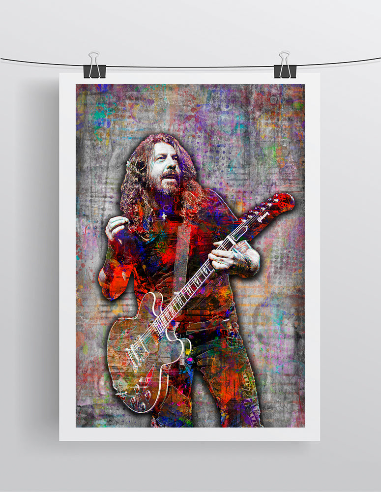Dave Grohl Foo Fighters Gray Poster, Dave Grohl Gift, Dave Grohl Tribu ...