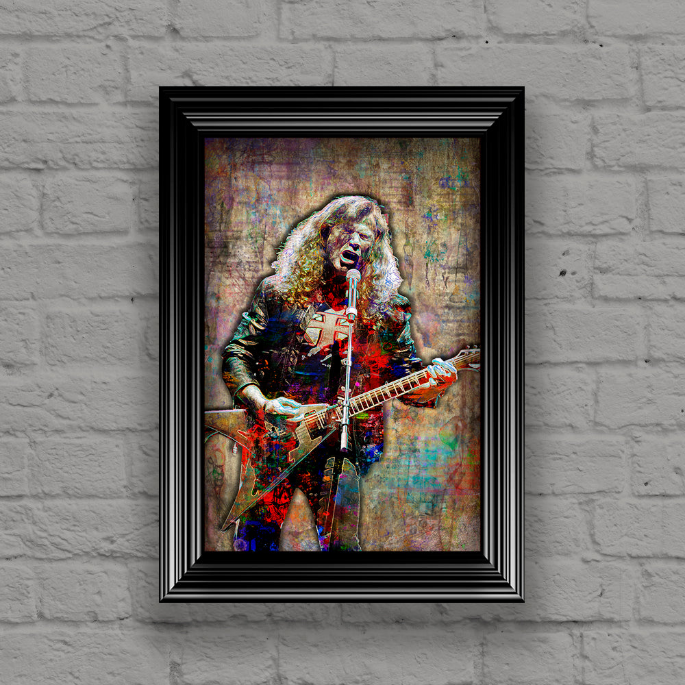 Dave Mustaine Poster, Dave Mustaine of Megadeth Portrait Gift, Megadet ...