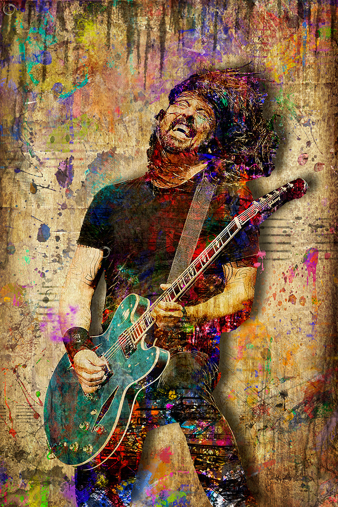 Dave Grohl Foo Fighters Poster, Dave Grohl Gift, Dave Grohl Tribute Fi ...