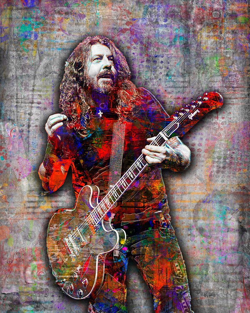 Dave Grohl Foo Fighters Gray Poster, Dave Grohl Gift, Dave Grohl Tribu ...