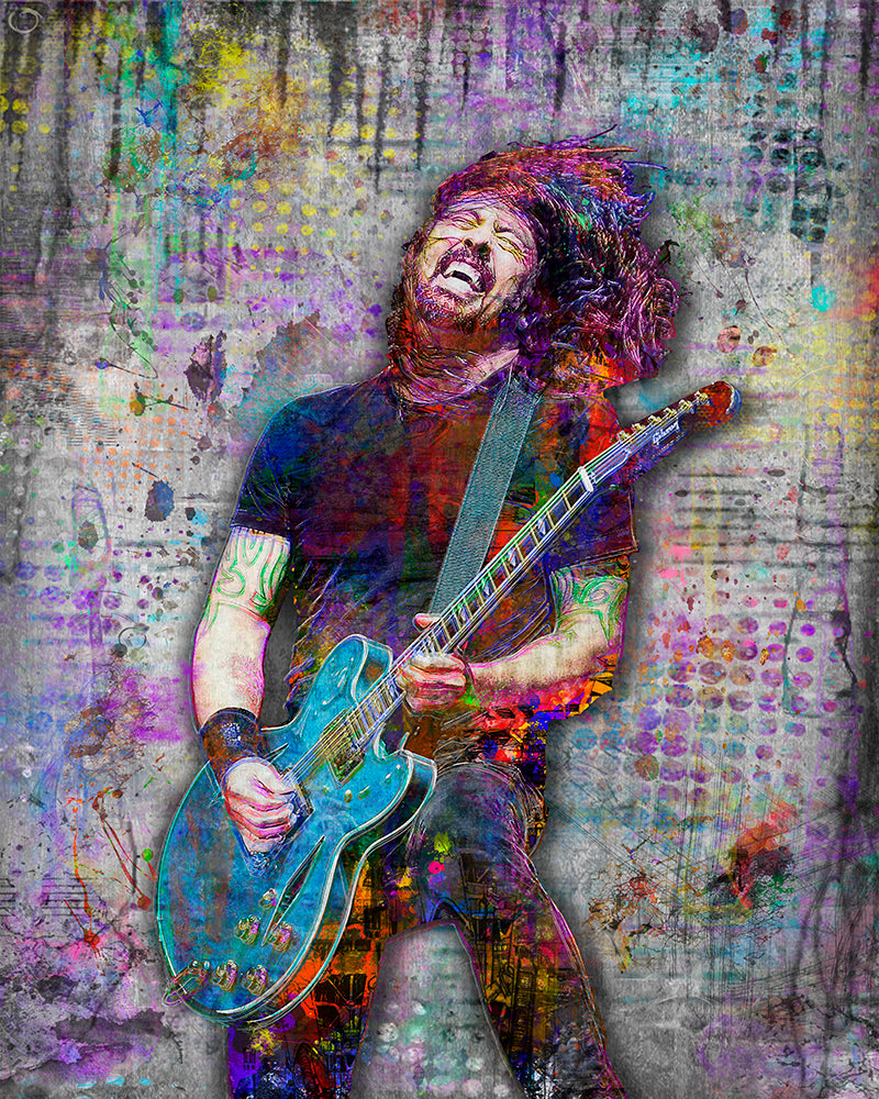 Dave Grohl Foo Fighters Gray Poster, Dave Grohl Tribute Gift, Dave Gro ...