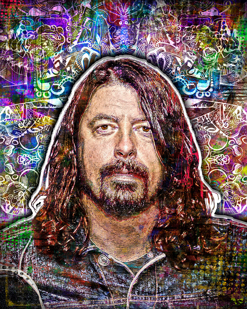 Dave Grohl Foo Fighters Portrait 2 Poster, Dave Grohl Tribute Gift, Da ...