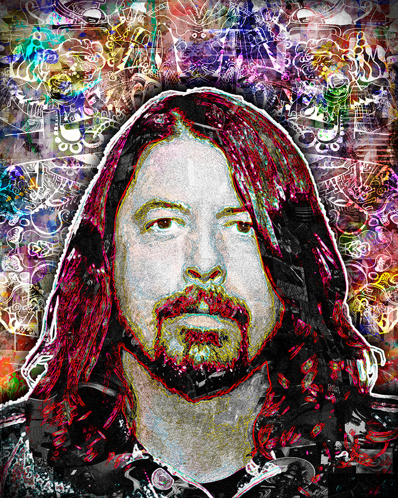 Dave Grohl Foo Fighters Portrait Poster, Dave Grohl Tribute Gift, Dave ...