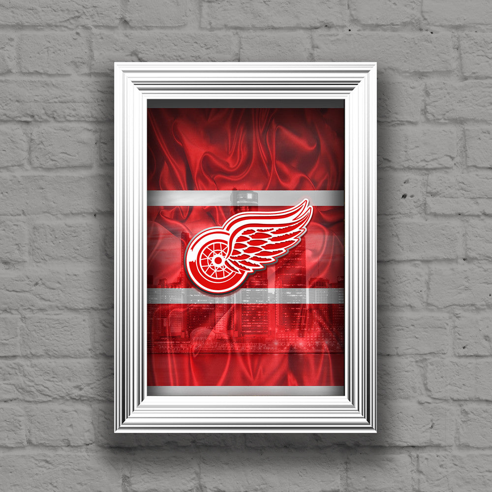 Detroit Red Wings Poster, Detroit Red Wings Hockey Gift, Red Wings Man ...