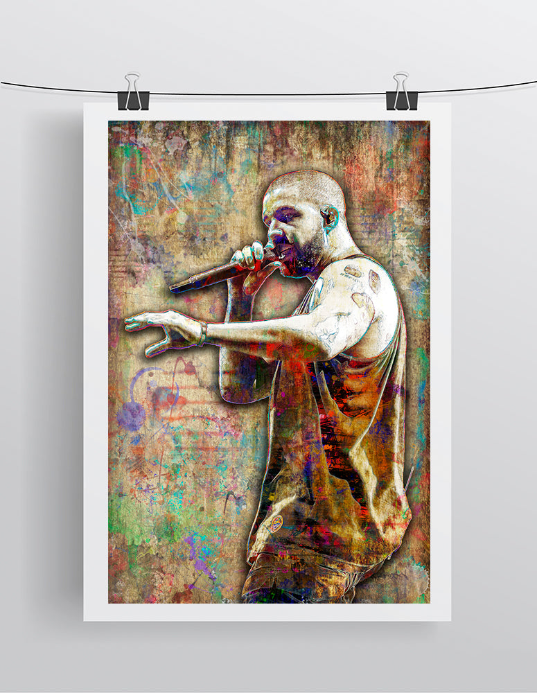 Drake Poster, Drake Gift, Drake Colorful Layered Tribute Fine Art ...