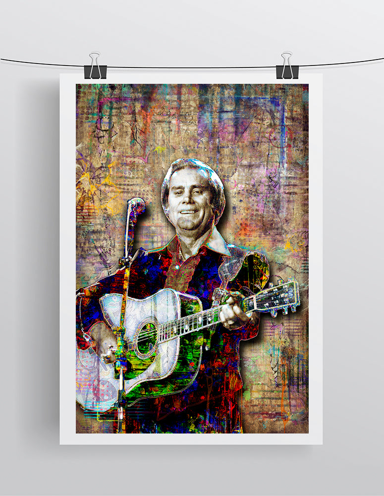 George Jones Poster, George Jones Gift, George Jones Tribute Fine Art ...