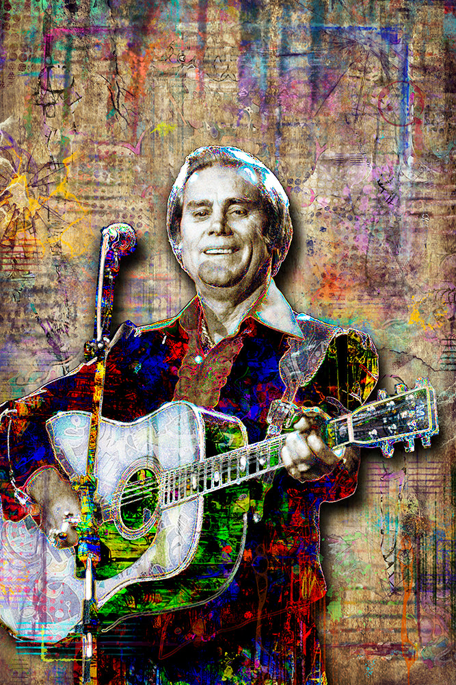 George Jones Poster, George Jones Gift, George Jones Tribute Fine Art ...