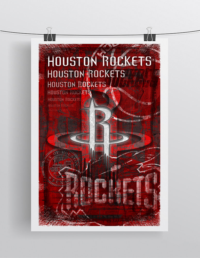 Houston Rockets Poster, Houston Rockets Print, Rockets Gift, Houston M ...