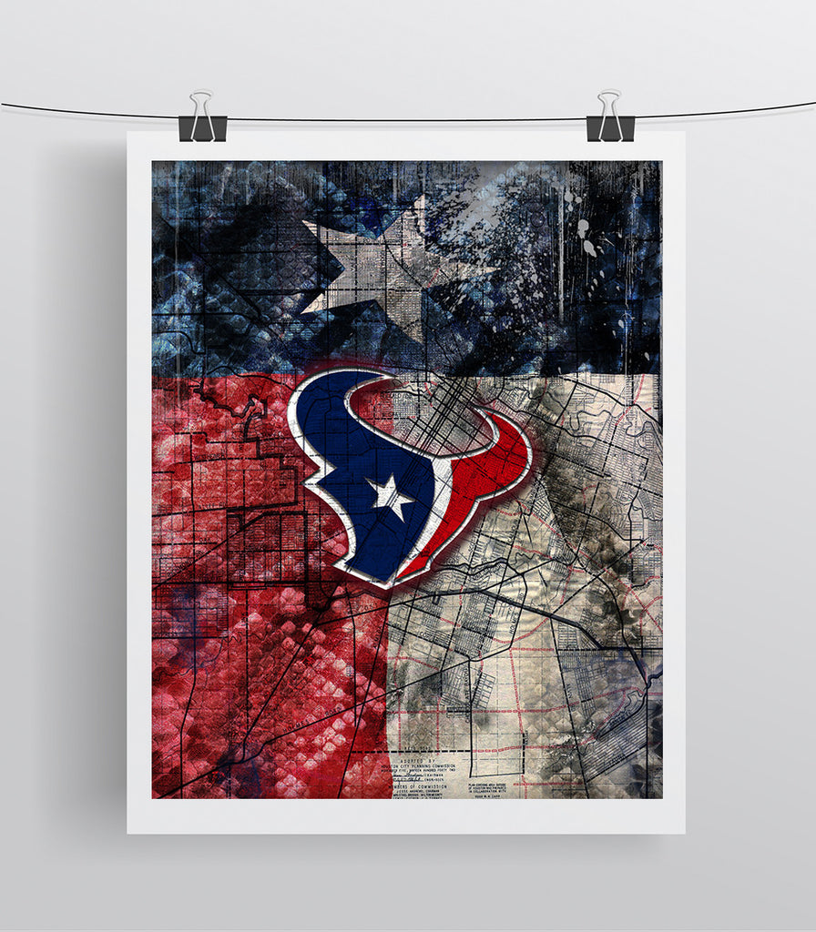 Houston Texans Sports Poster, Houston TEXANS Artwork, Texans in front ...