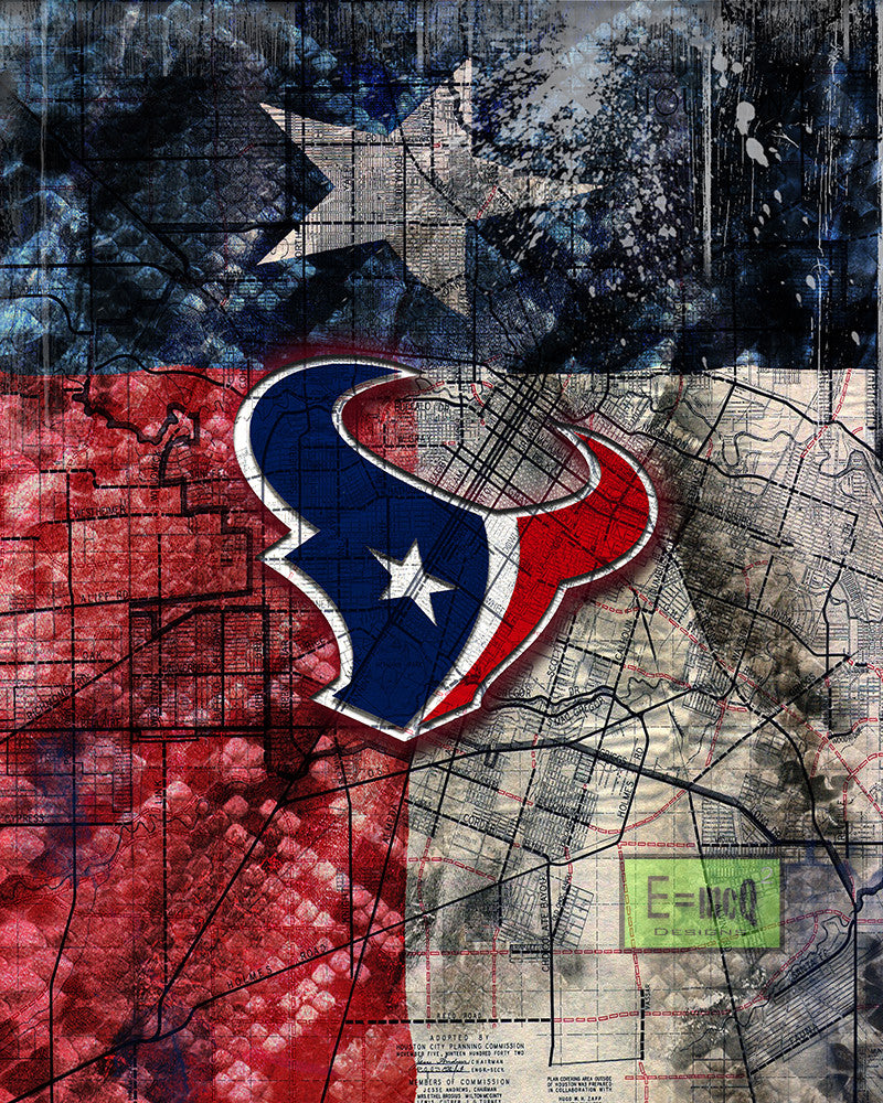 Houston Texans Sports Poster, Houston TEXANS Artwork, Texans in front ...
