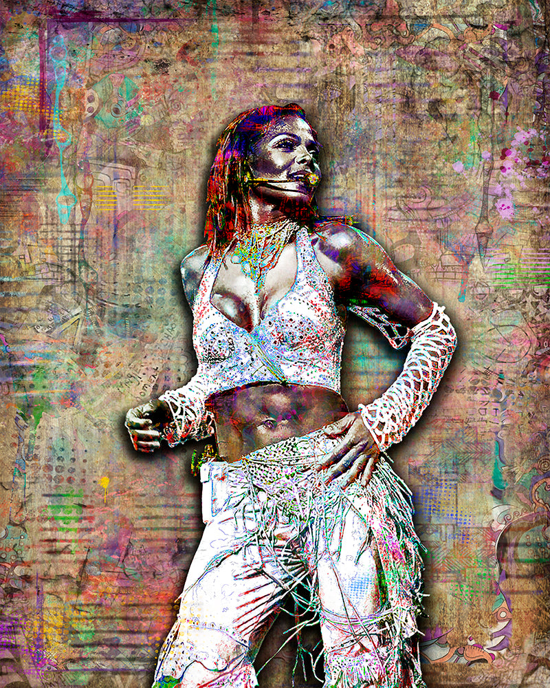 Janet Jackson Poster, Janet Jackson Tribute Fine Art – McQDesign