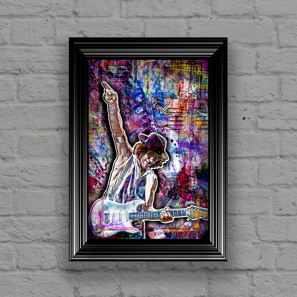 Jeff Beck Poster, Jeff Beck Colorful Memorial, Jeff Beck Tribute Fine ...