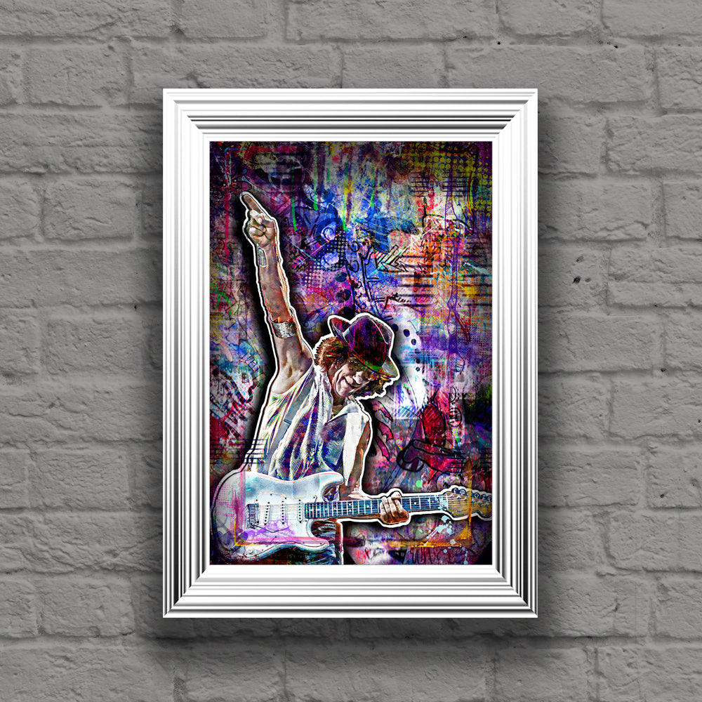 Jeff Beck Poster, Jeff Beck Colorful Memorial, Jeff Beck Tribute Fine ...
