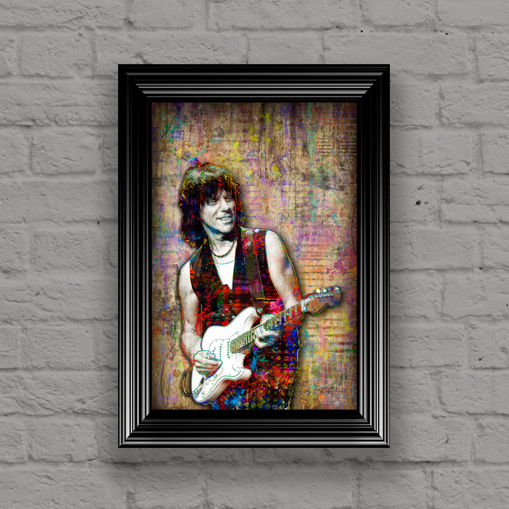 Jeff Beck Poster, Jeff Beck Guitarist Tribute Gift, Jeff Beck Tribute ...