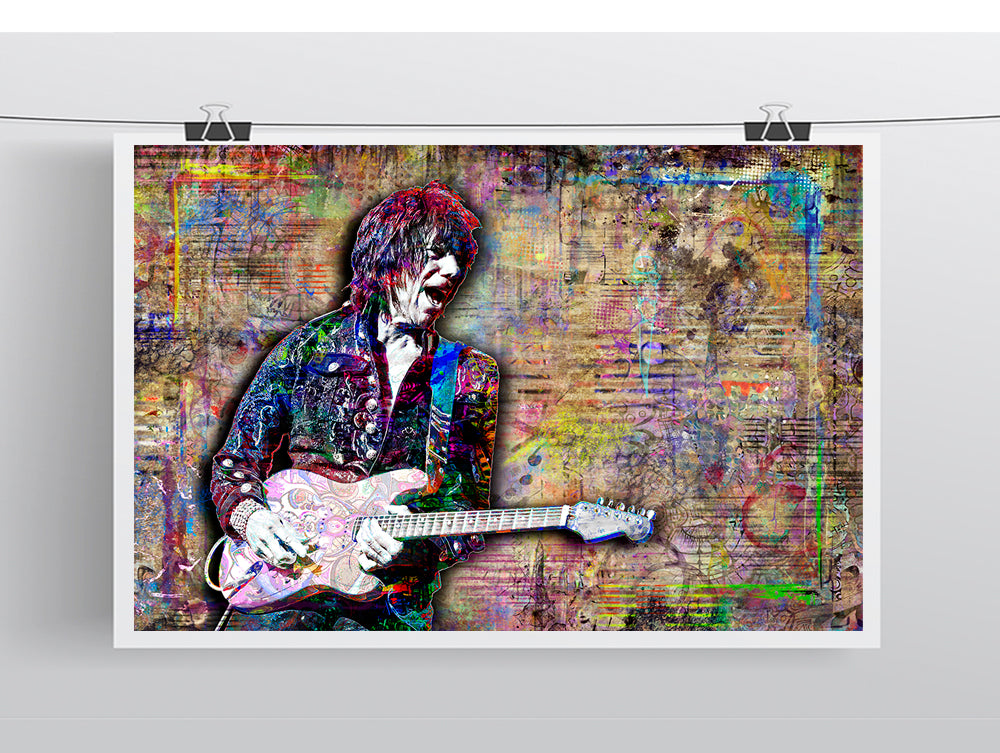 Jeff Beck Poster, Jeff Beck Landscape Print, Jeff Beck Tribute Fine Ar ...