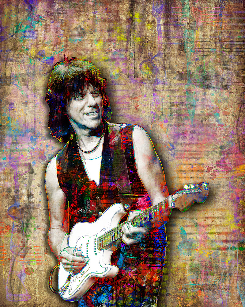 Jeff Beck Poster, Jeff Beck Guitarist Tribute Gift, Jeff Beck Tribute ...