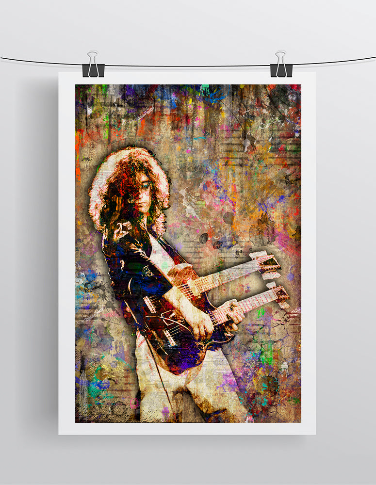 Jimmy Page Poster, Jimmy Page of Led Zeppelin Gift, Jimmy Page Tribute ...