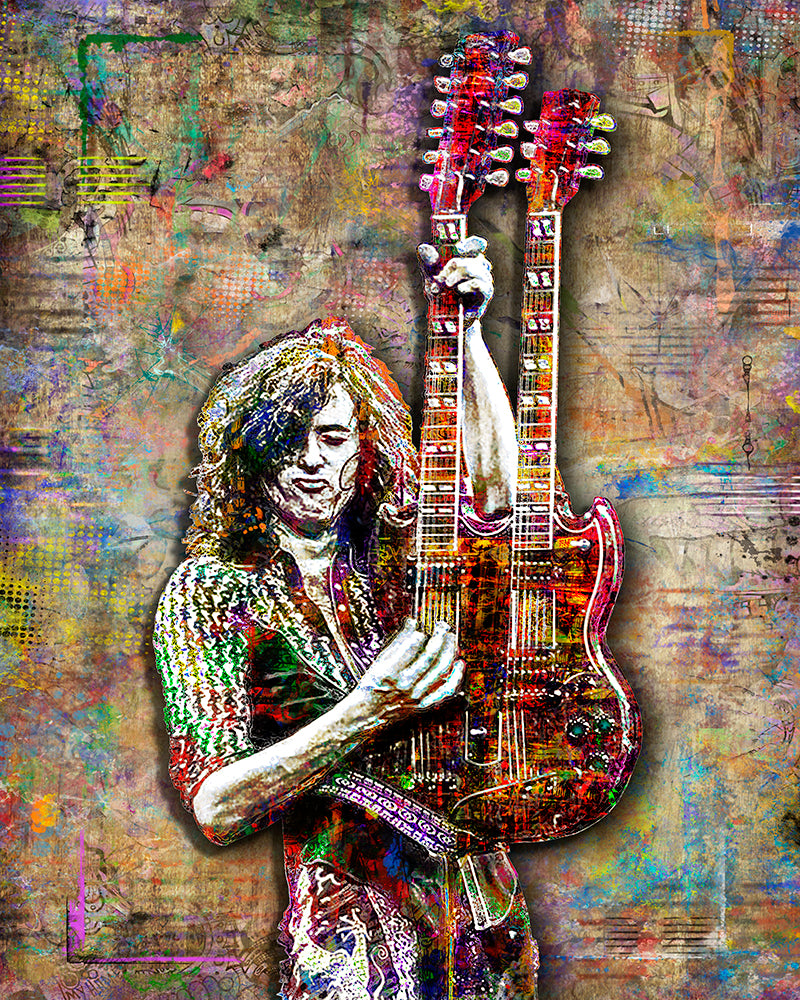 Jimmy Page Poster, Jimmy Page of Led Zeppelin 2, Jimmy Page Tribute Fi ...